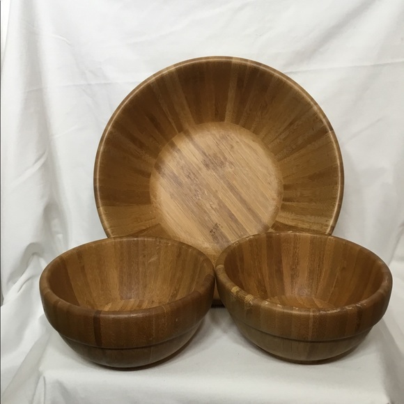 Pampered Chef | Kitchen | Wooden Pampered Chef Bowls Preowned Set Of ...